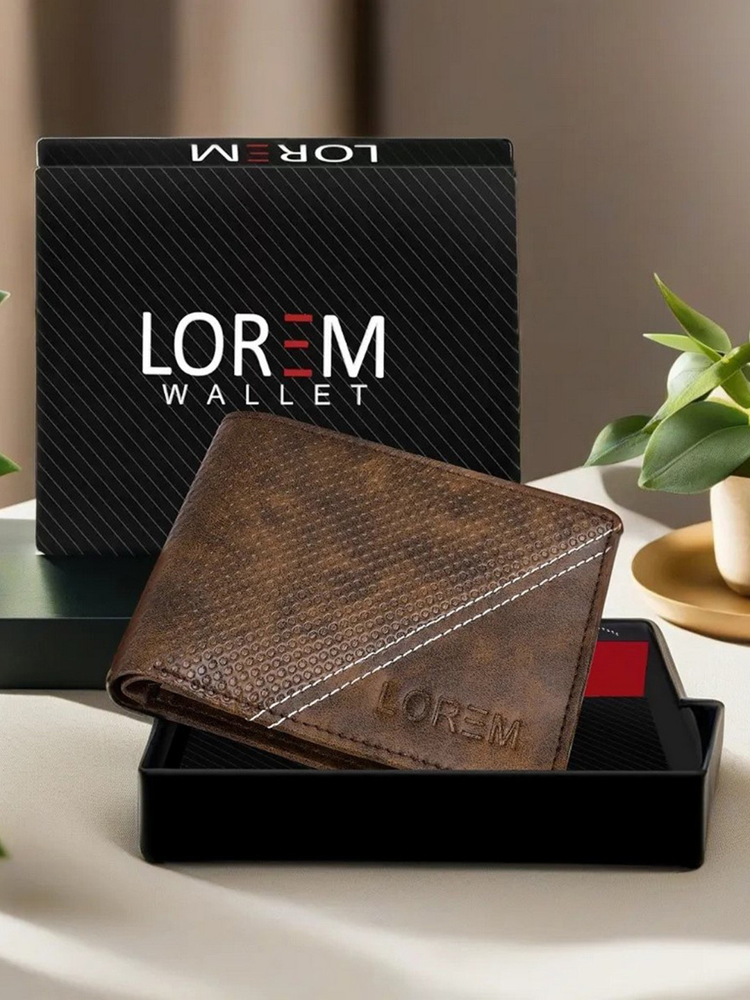 Buy LOREM Men Brown Textured Two Fold Wallet With SIM Card Holder ...