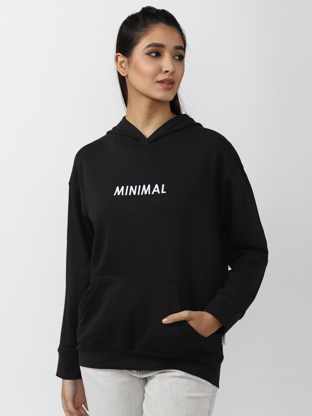 Buy FOREVER 21 Women Black Printed Sweatshirt - Sweatshirts for Women ...