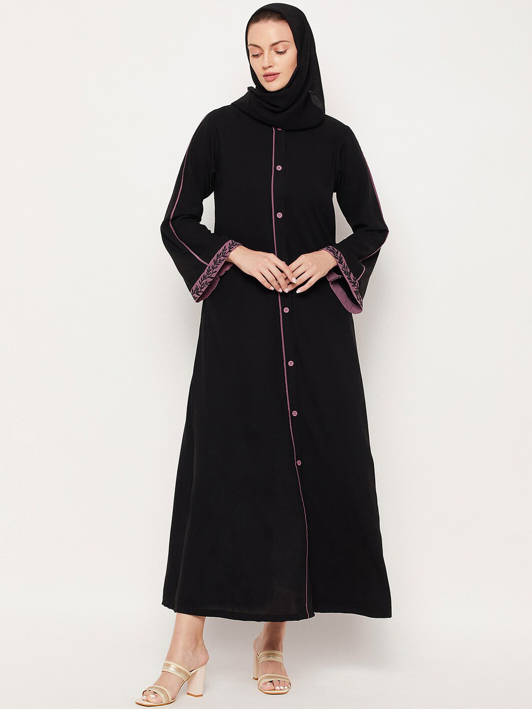 Buy NABIA Black Solid Abaya Burqas - Burqas for Women 19609386 | Myntra