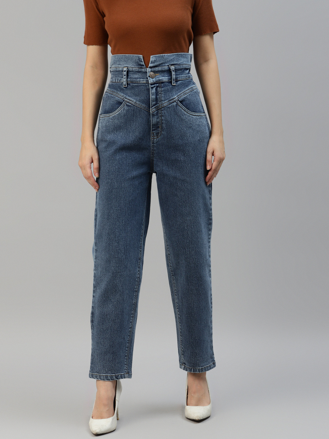 Buy PlusS Women Blue High Rise Light Fade Stretchable Jeans - Jeans for ...