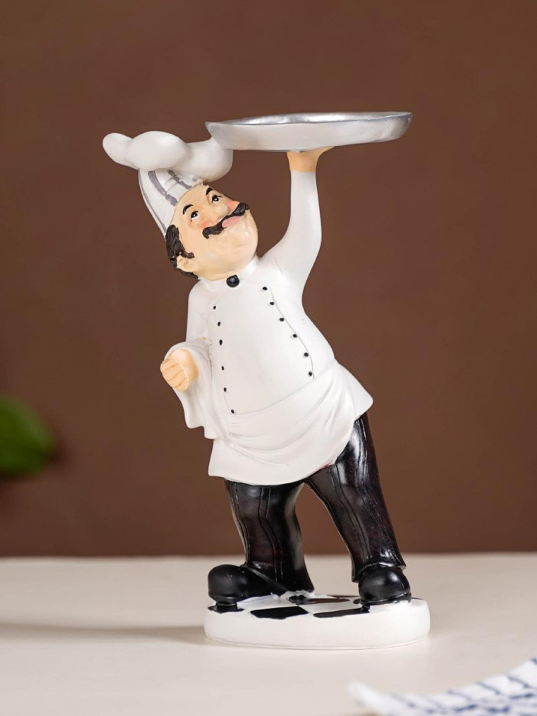 Buy Nestasia White And Black Chef Figurine With Pan - Showpieces for ...