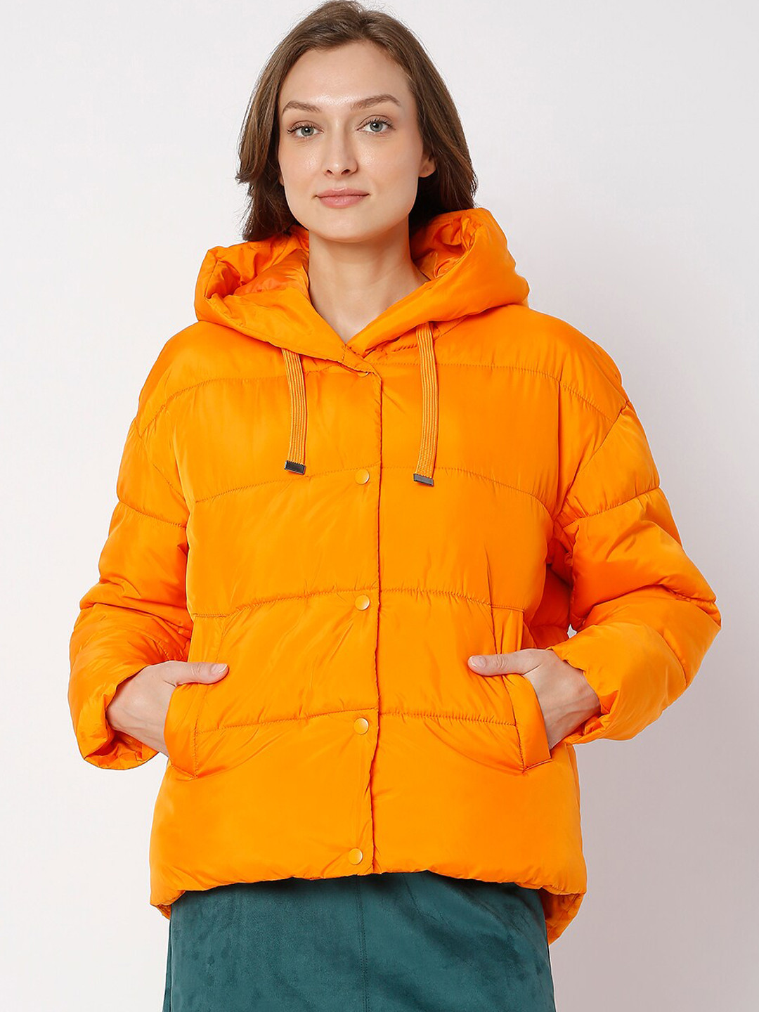 Buy Vero Moda Women Orange Padded Jacket - Jackets for Women 19614742 ...