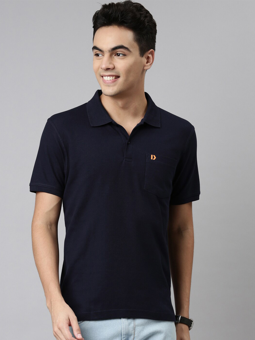 Buy DIXCY SCOTT Brand Logo Polo Collar Short Sleeves Cotton T Shirt ...