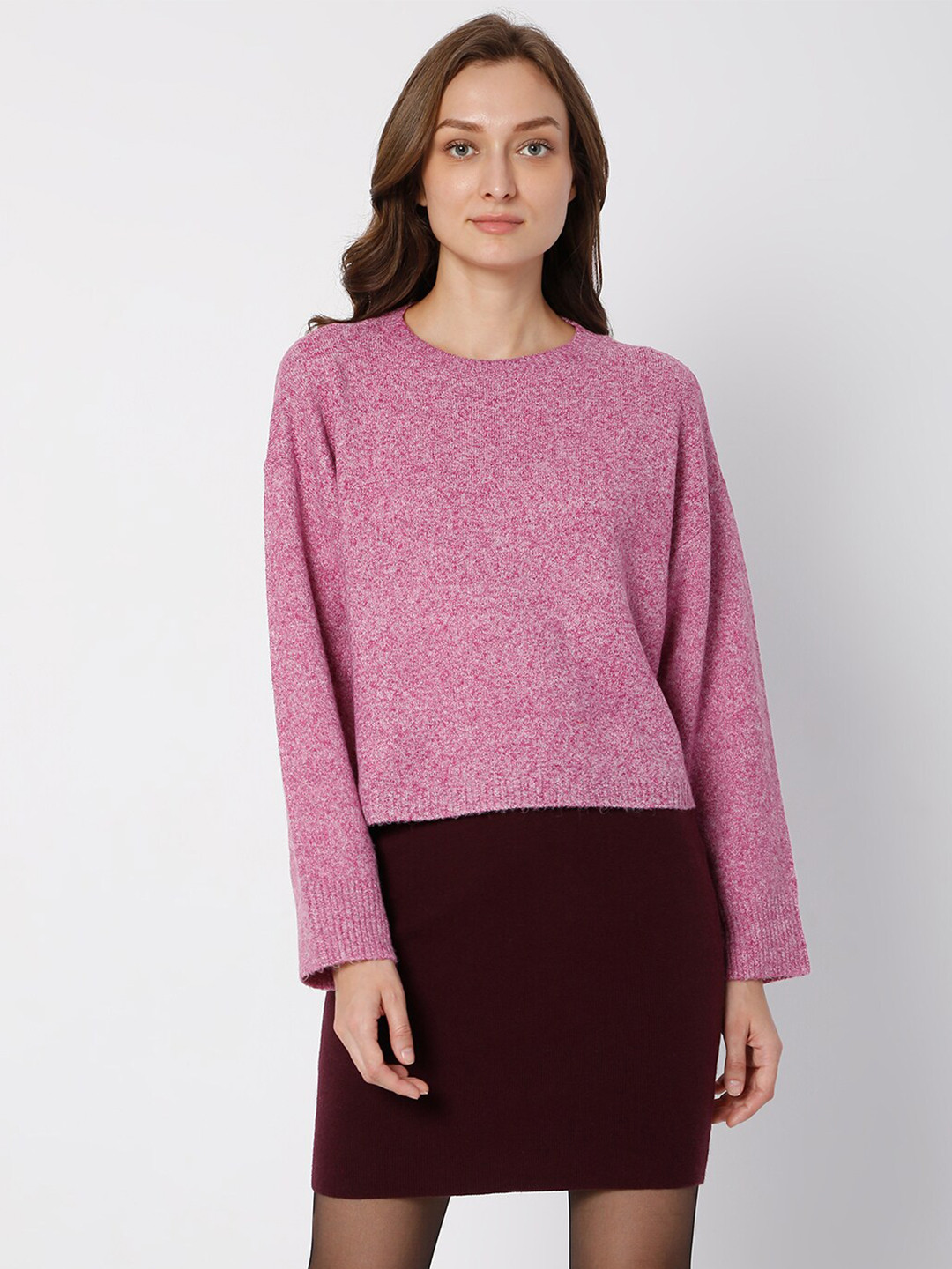 Buy Vero Moda Women Pink Pullover - Sweaters for Women 19616072 | Myntra