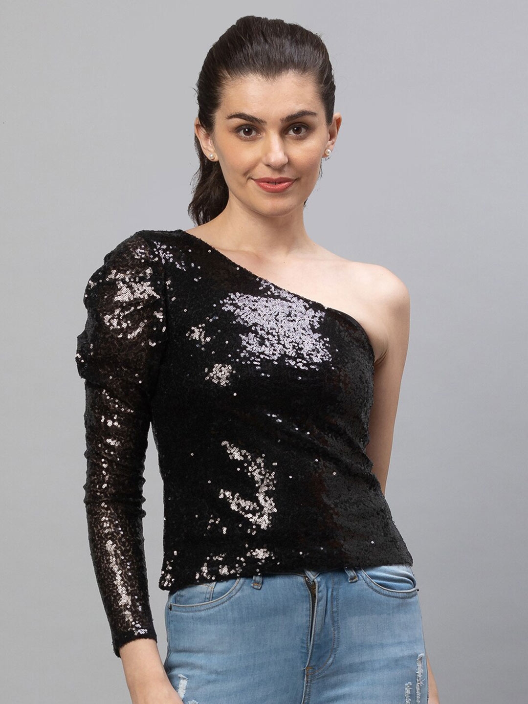 Buy Globus Black Embellished One Shoulder Top - Tops for Women 19619092 ... Buy Globus Black Embellished One Shoulder Top - Tops for Women 19619092 ...