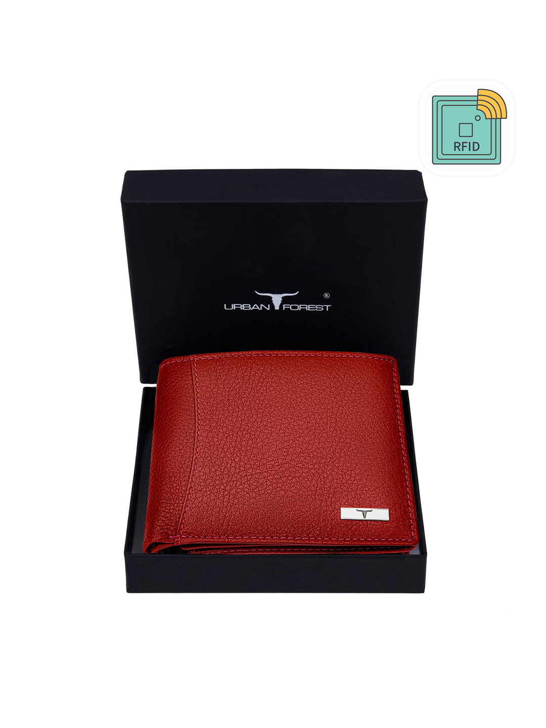 Buy URBAN FOREST Men Red Leather Two Fold Wallet - Wallets for Men ...
