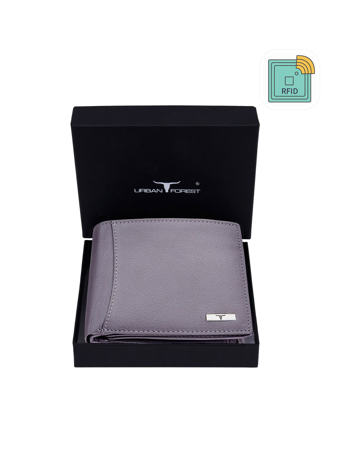 Buy URBAN FOREST Men Grey Leather Two Fold Wallet - Wallets for Men ...