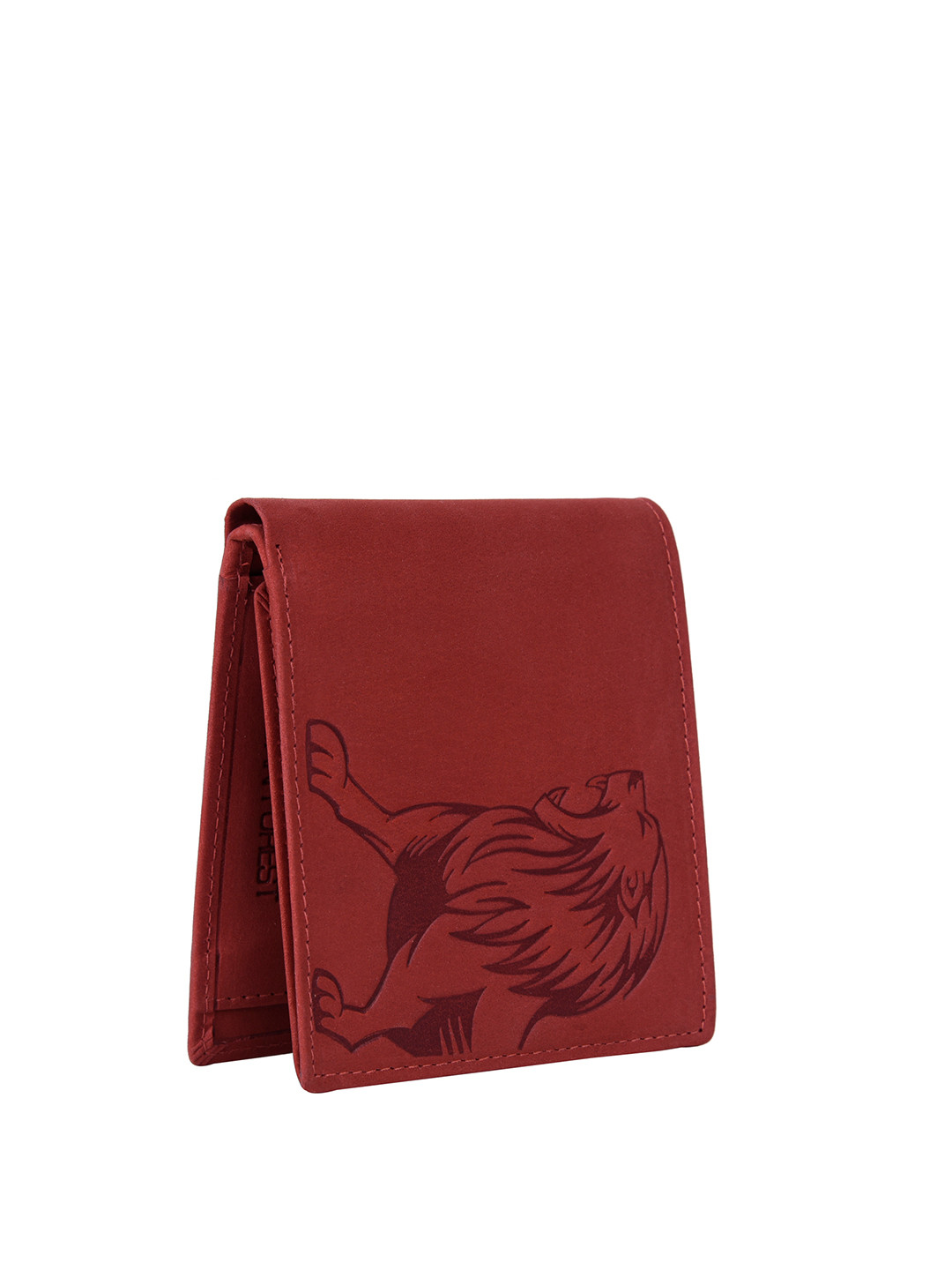 Buy URBAN FOREST Men Red Animal Printed Leather Two Fold Wallet ...
