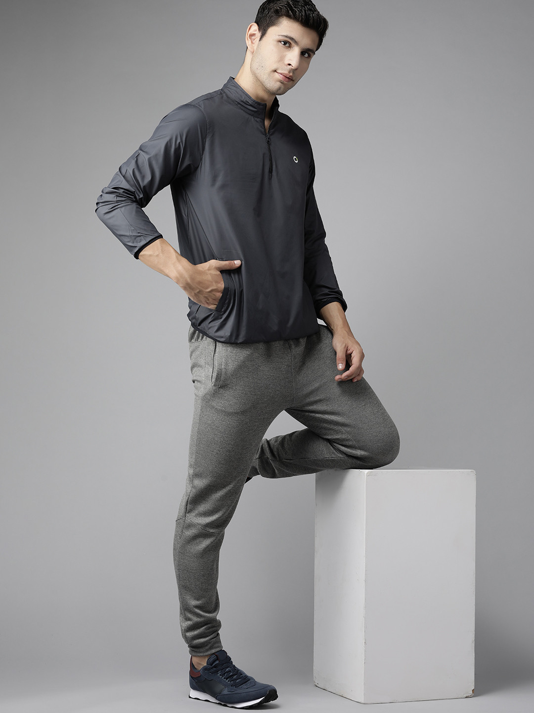 Buy PROWL By Tiger Shroff Men Navy Blue Solid Sporty Jacket - Jackets ...