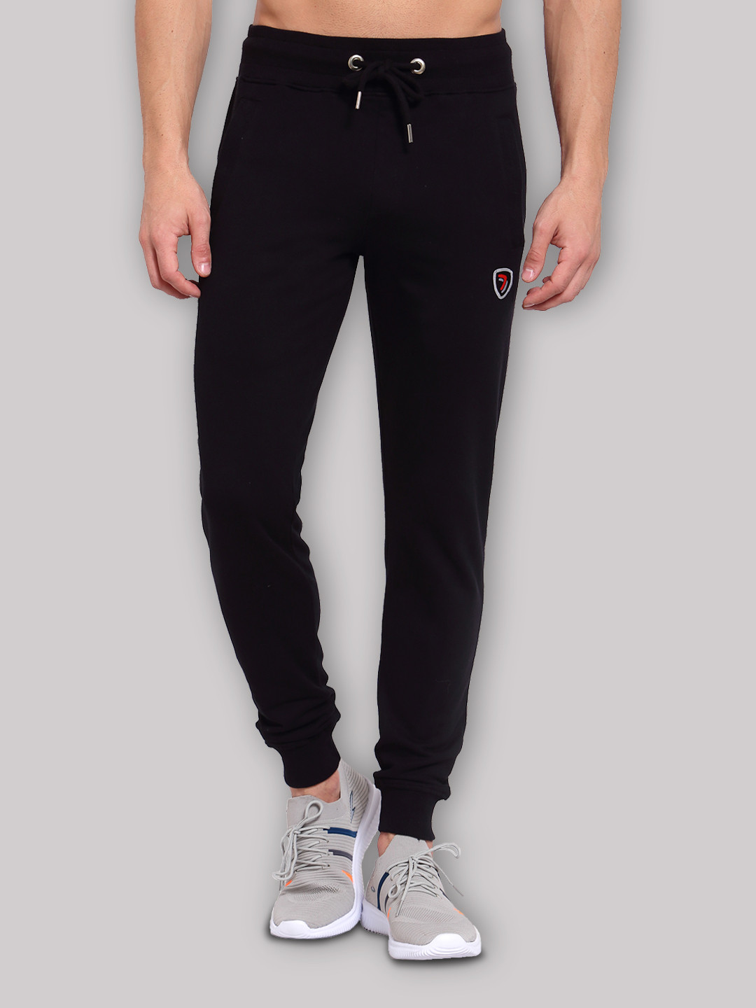 Buy SPORTO Men Black Solid Slim Fit Sports Joggers With Dual Zipper ...