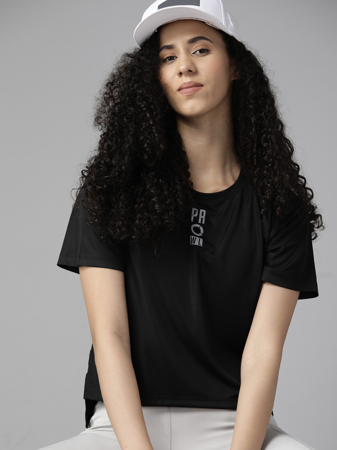 Buy PROWL By Tiger Shroff Women Black Brand Logo T Shirt - Tshirts for ...