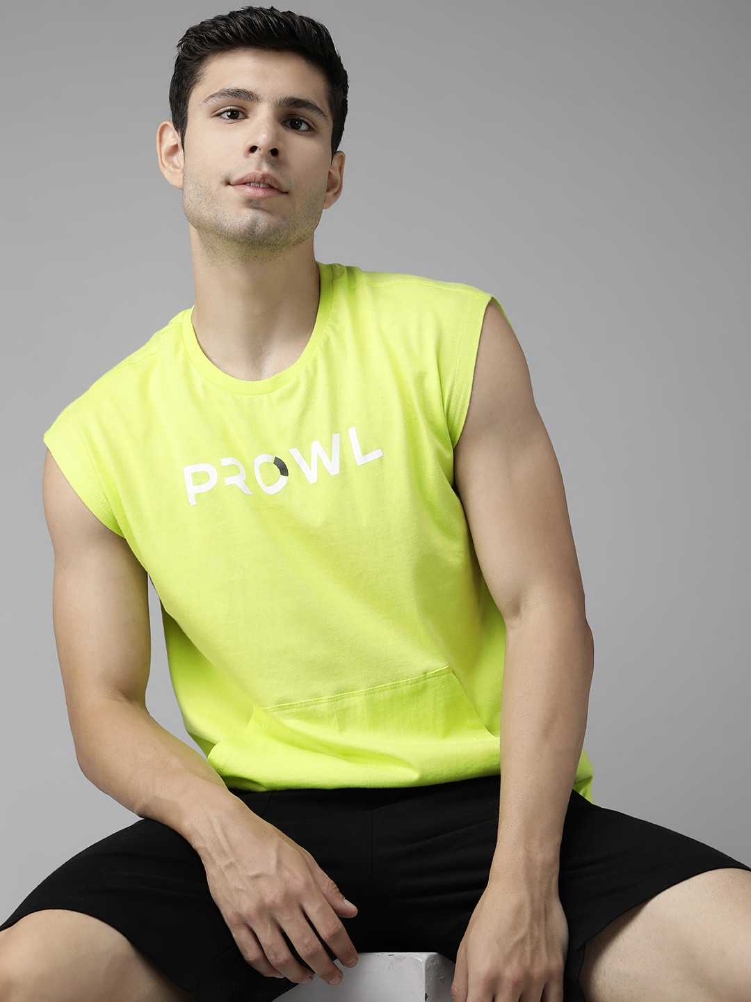Buy PROWL By Tiger Shroff Men Fluorescent Green Brand Logo Printed ...