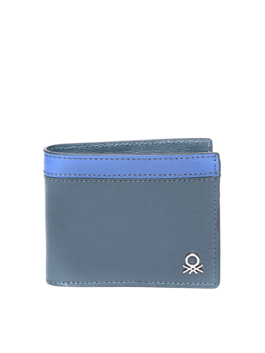 Buy United Colors Of Benetton Men Navy Blue Leather Two Fold Wallet ...