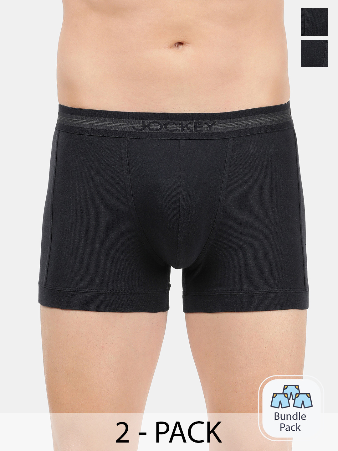 Buy Pack Of 2 Super Combed Cotton Rib Solid Trunk With StayFresh ...