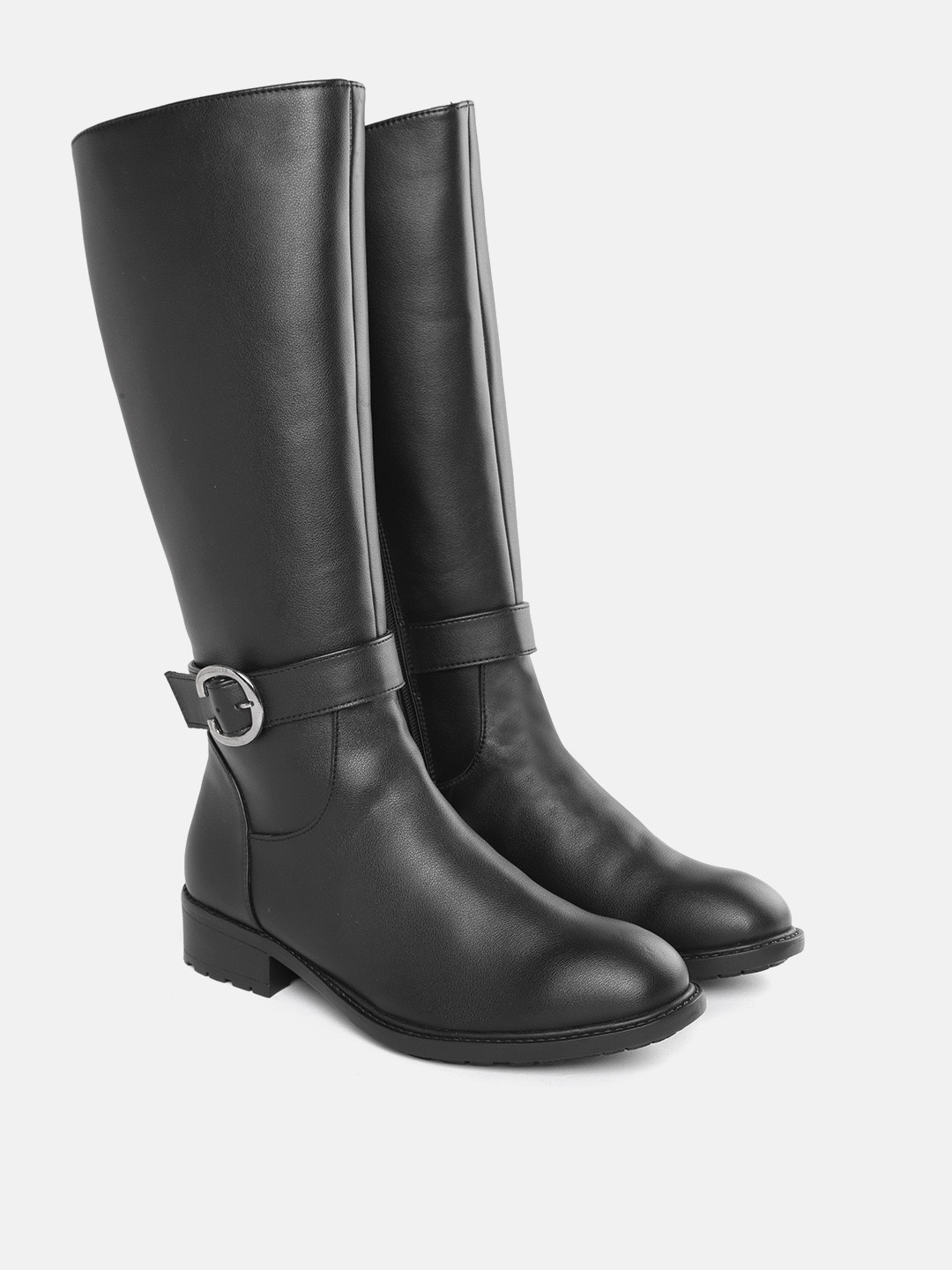 Buy ELLE Women Black Solid High Top Regular Boots - Boots for Women ...