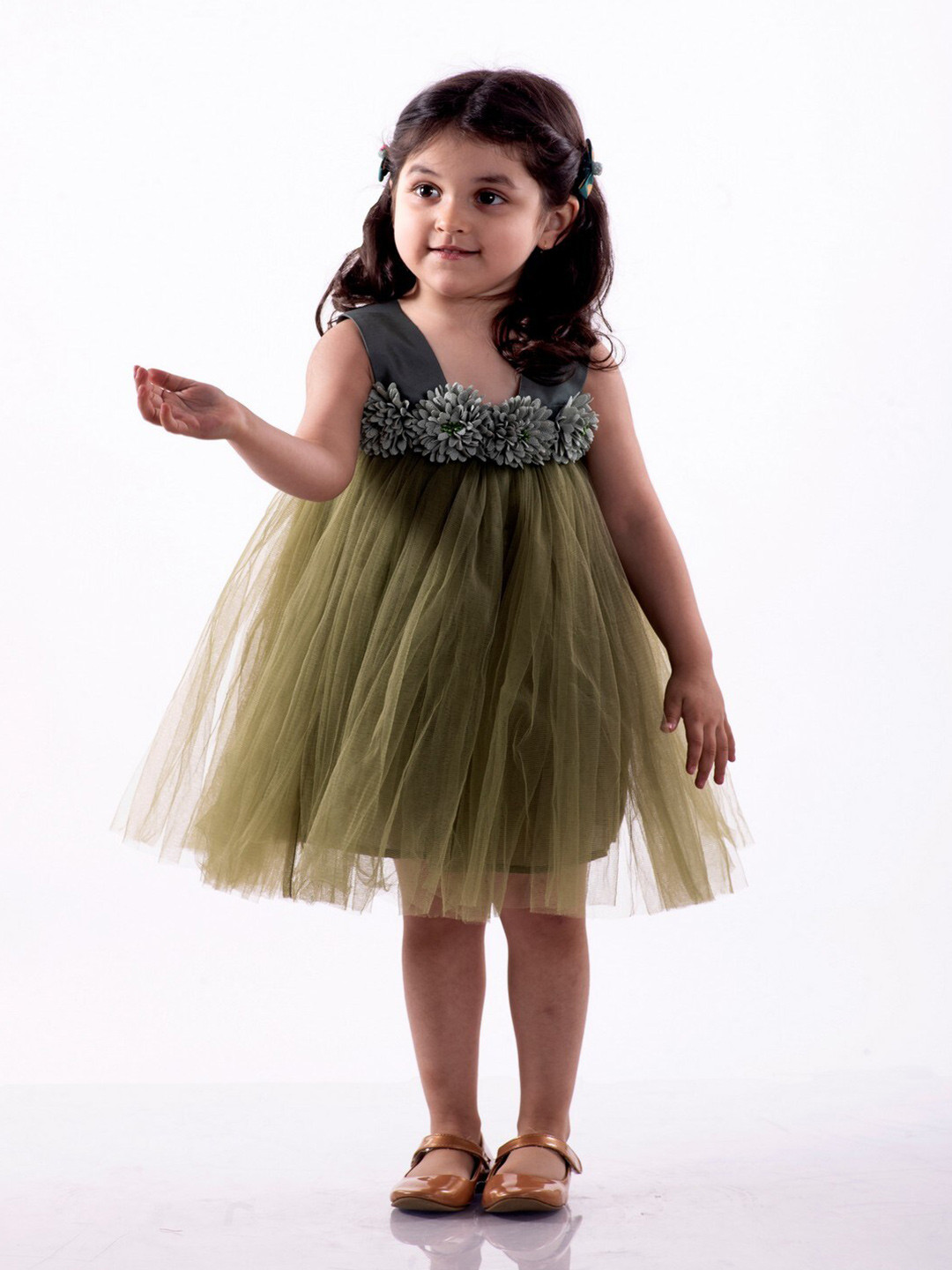 Buy Jelly Jones Green Net Dress - Dresses for Girls 19637878 | Myntra