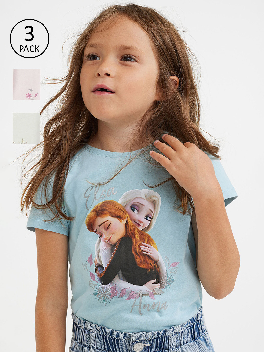 Buy H&M Girls 3 Pack Printed Jersey Tops - Tshirts for Girls 19638178 ...