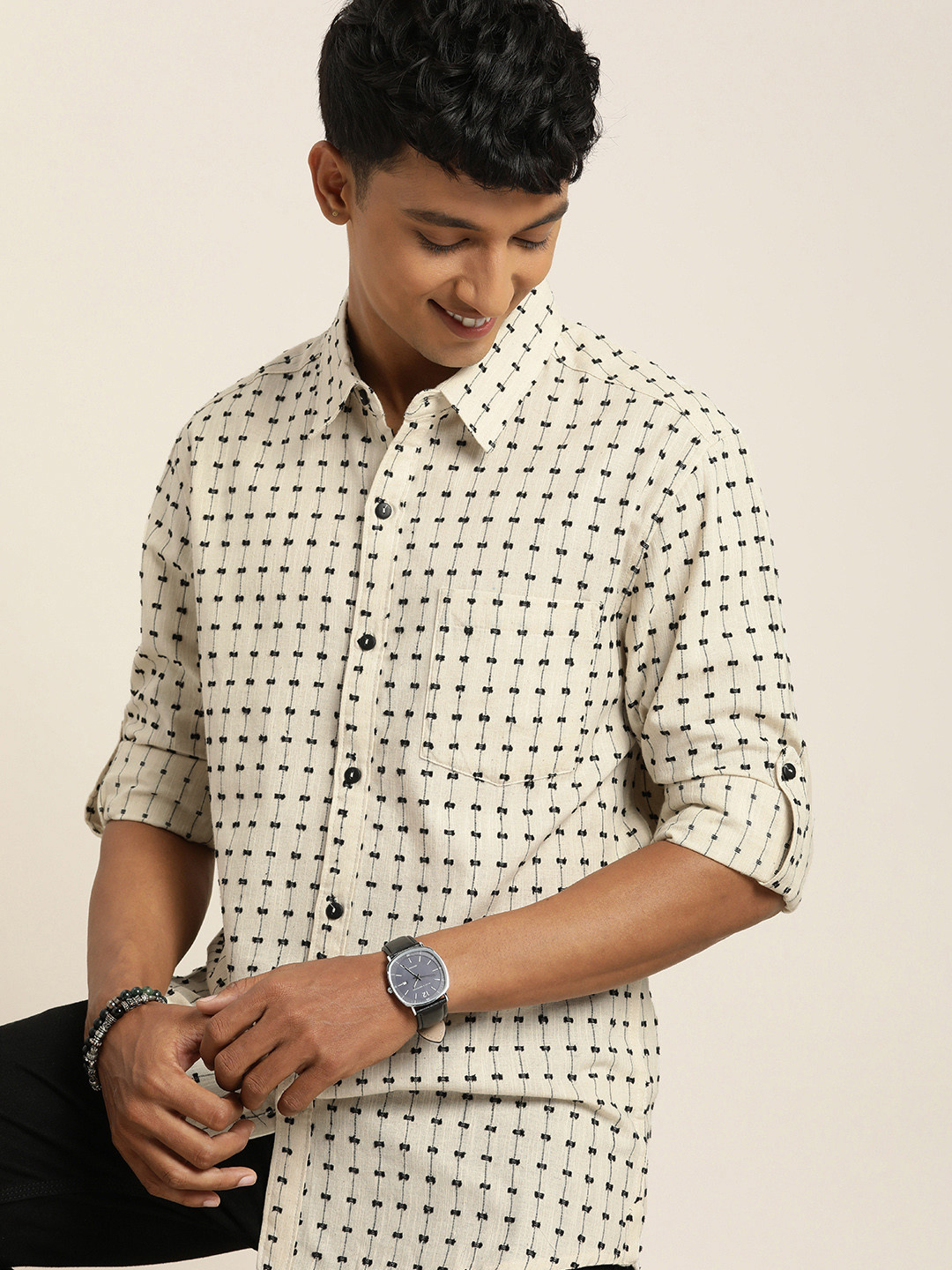 Buy Taavi Woven Legacy Textured Pure Cotton Casual Shirt - Shirts for ...