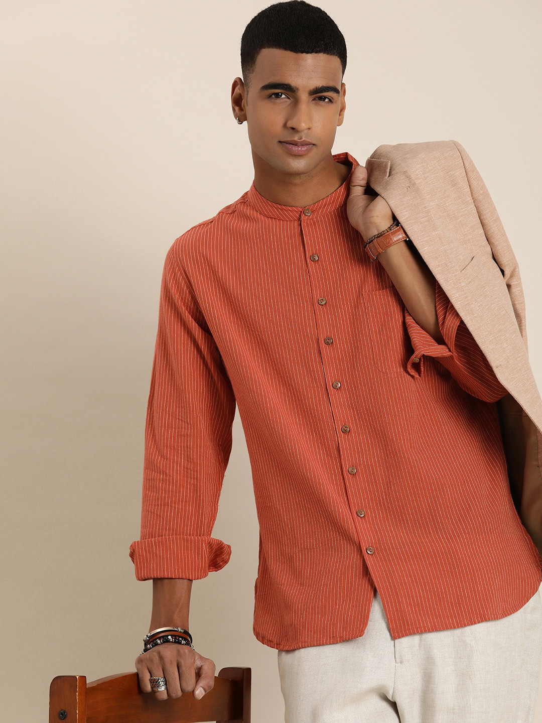 Buy Taavi Woven Legacy Striped Pure Cotton Casual Shirt - Shirts for ...