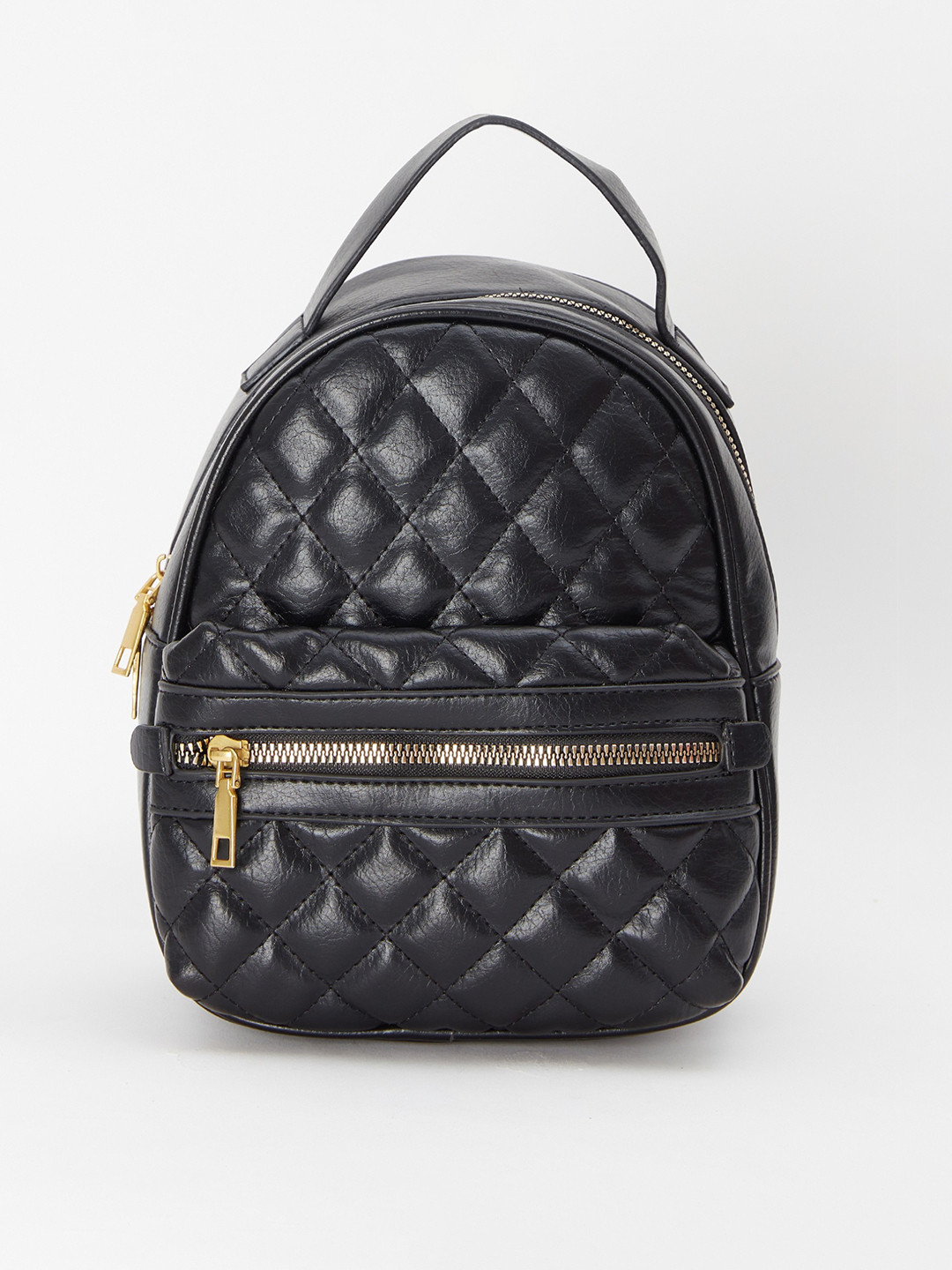 Buy 20Dresses Women Black & Gold Toned Geometric Backpack - Backpacks ...