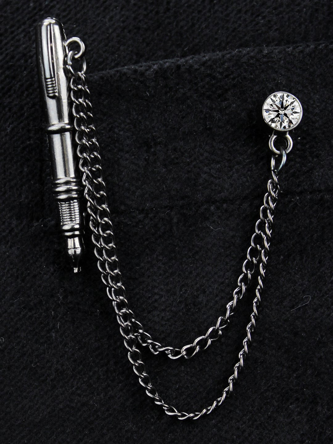 Buy Kavove Silver Toned & The Symbolic Pen Shaped Lapel Pin - Brooch ...