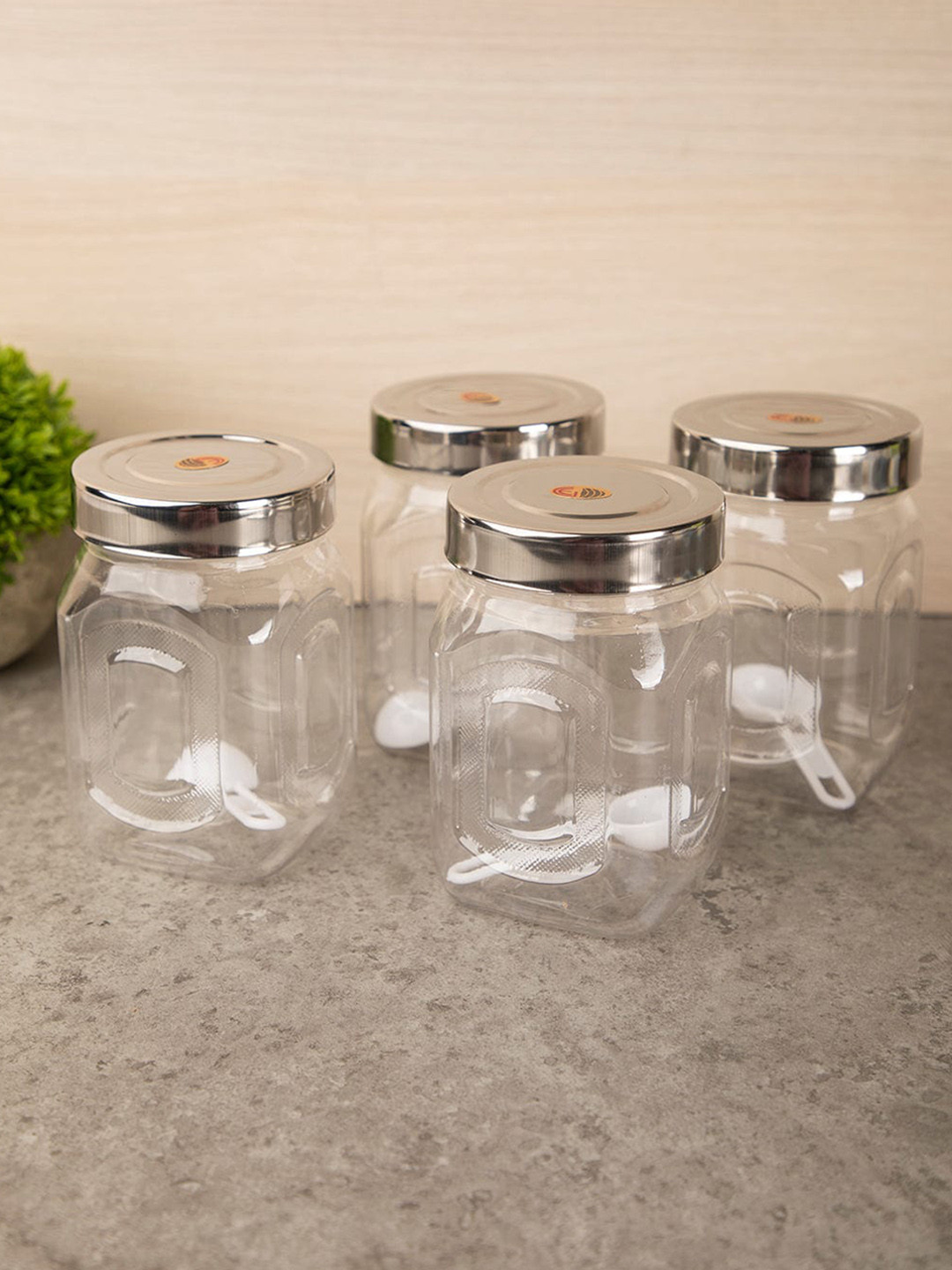 Buy MARKET99 Set Of 4 Transparent Canister 500ml Each - Container for ...