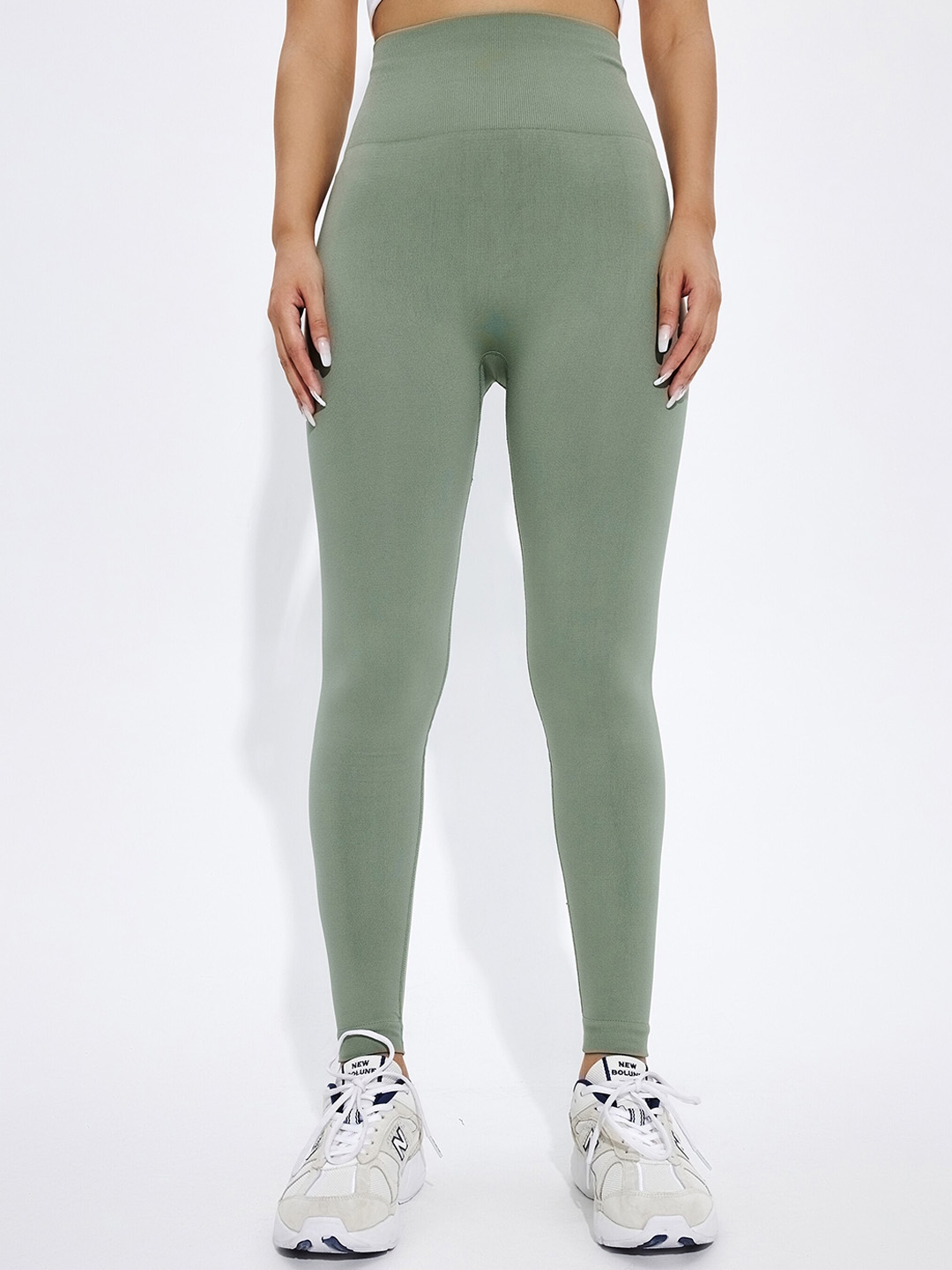 Buy Urbanic Women Olive Green Solid Gym Tights Tights For Women