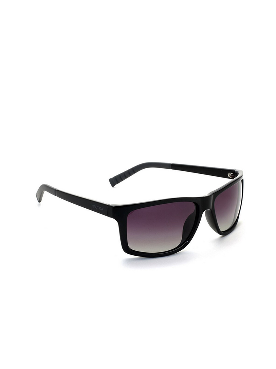Buy Nautica Men Purple Lens & Black Rectangle Sunglasses With Polarised ...