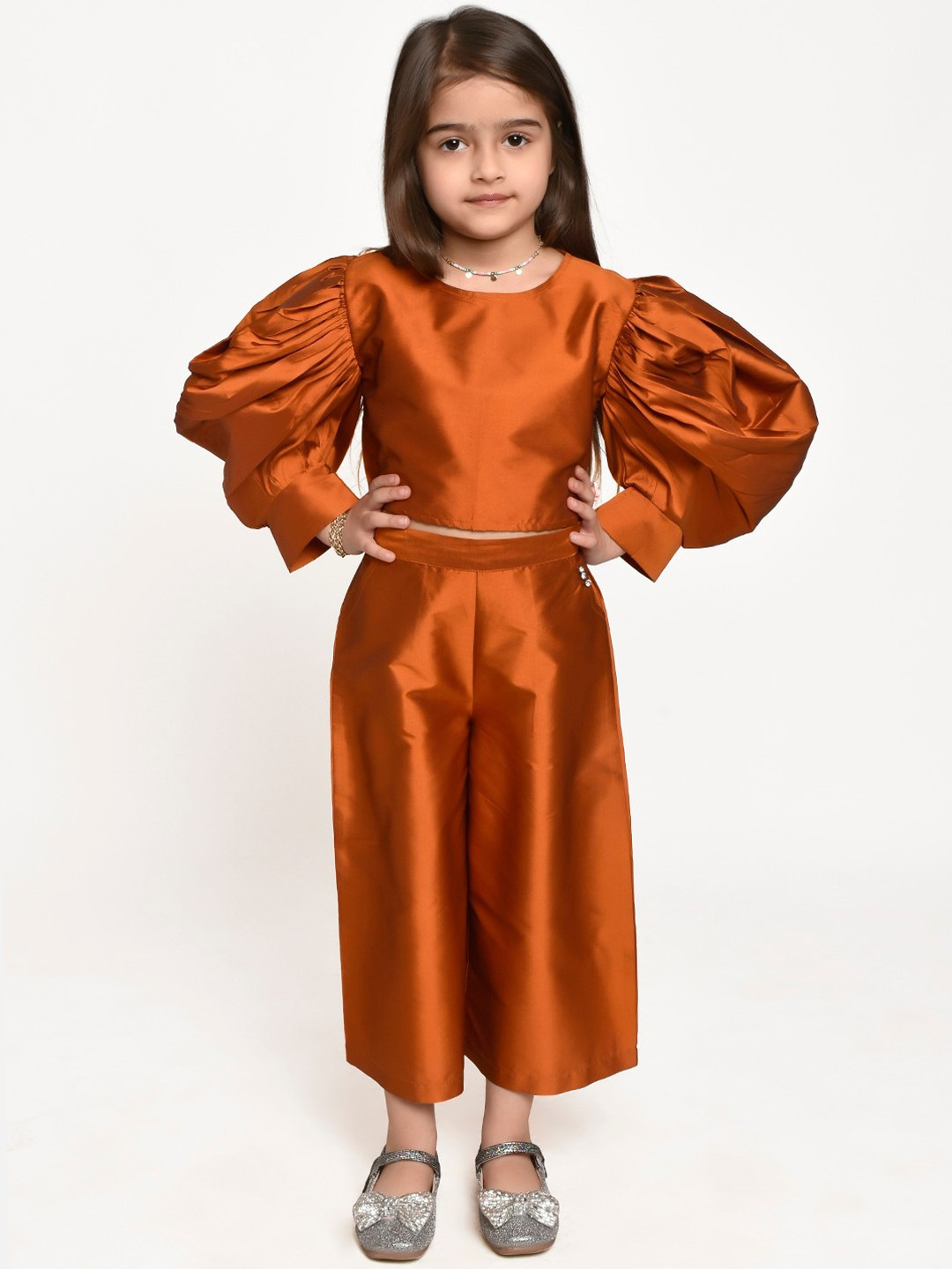 Buy Jelly Jones Girls Brown Top With Palazzos - Clothing Set for Girls ...