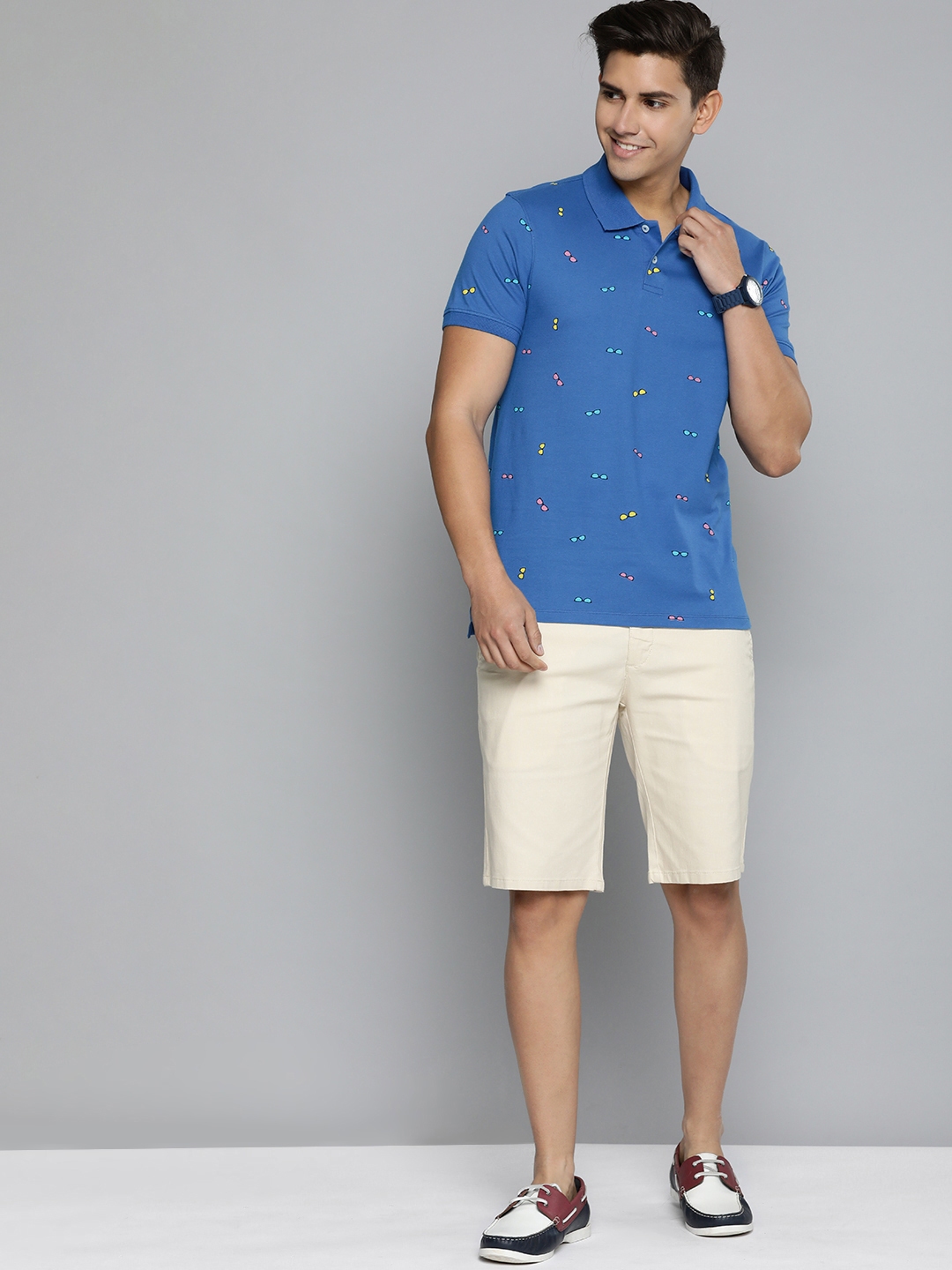 Buy Mast And Harbour Men Pure Cotton Printed Polo Collar T Shirt