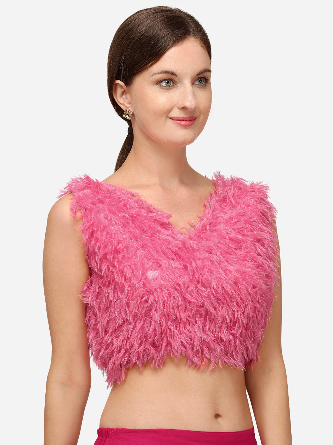 Buy Fab Dadu Women Pink Solid Saree Blouse - Saree Blouse for Women ...