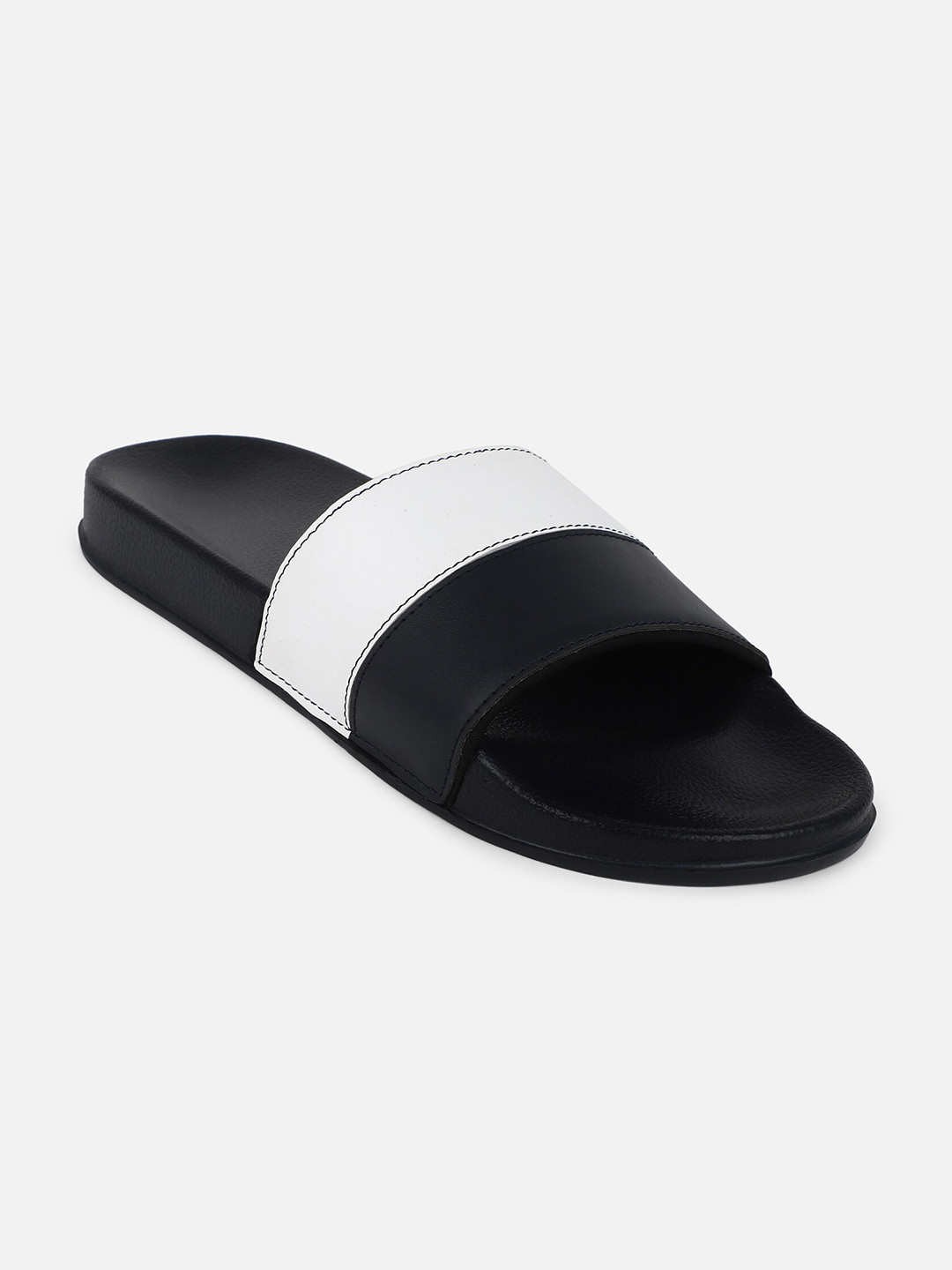 Buy Hummel Men White & Black Color Blocked Slider Flip Flop - Flip ...