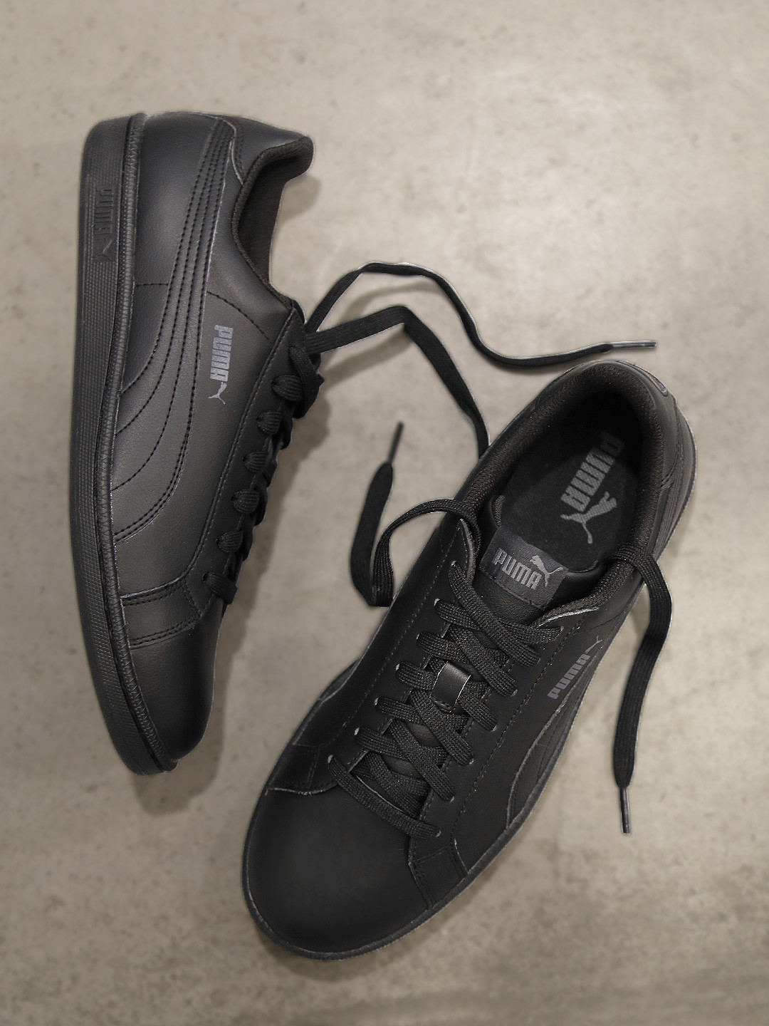 Buy Puma Men Black Smash Leather Sneakers - Casual Shoes for Men ...