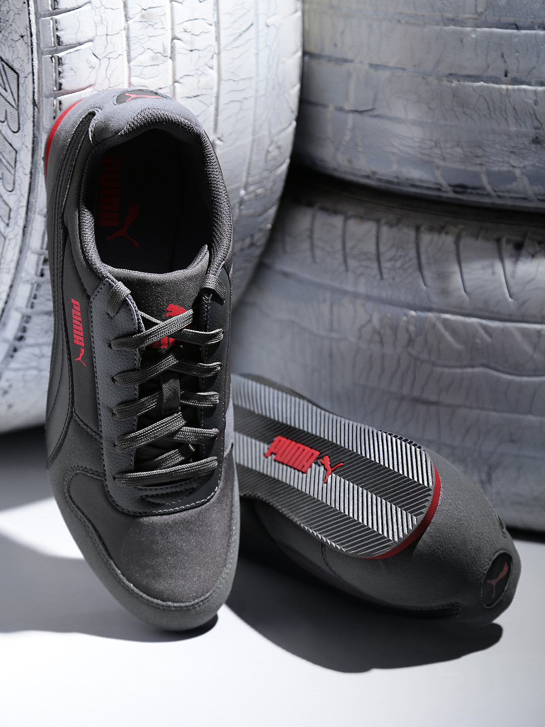 Buy Puma Men Charcoal Grey Solid Superior DP Sneakers - Casual Shoes ...