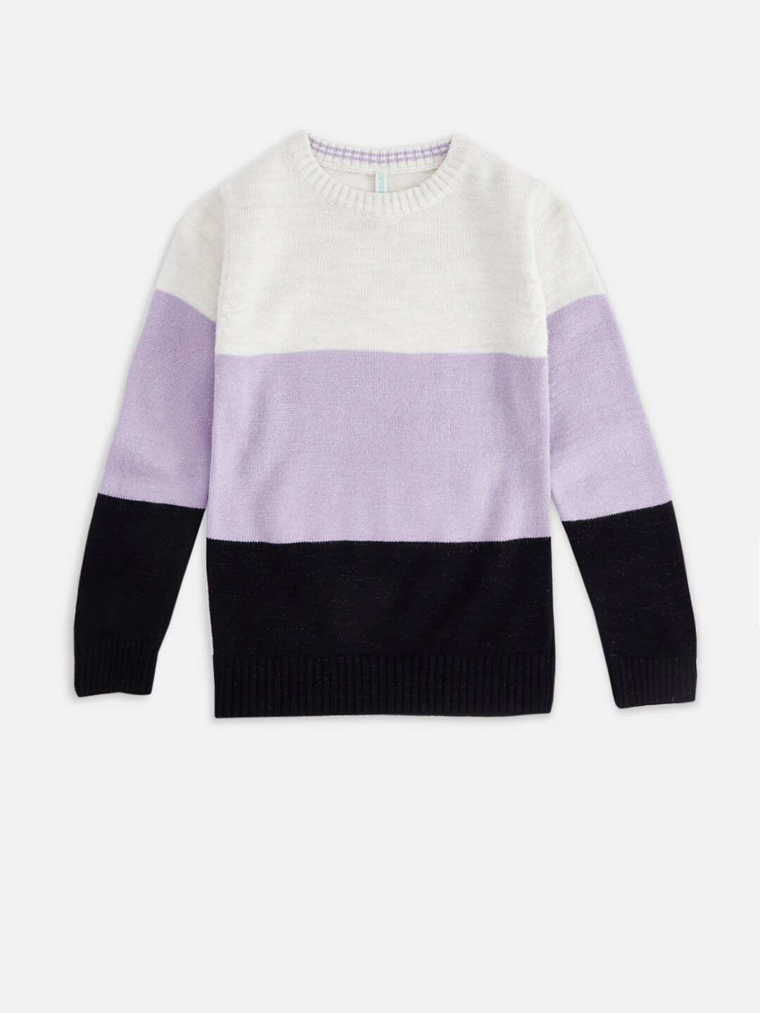 Buy Pantaloons Junior Girls Black & White Colourblocked Pullover ...