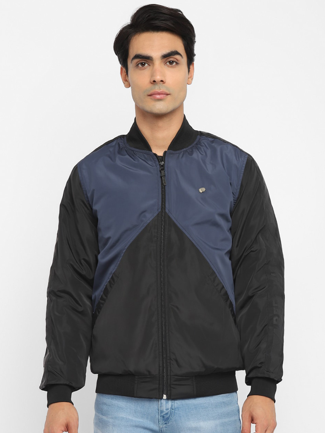 Buy Red Chief Men Black Colourblocked Lightweight Bomber Jacket ...