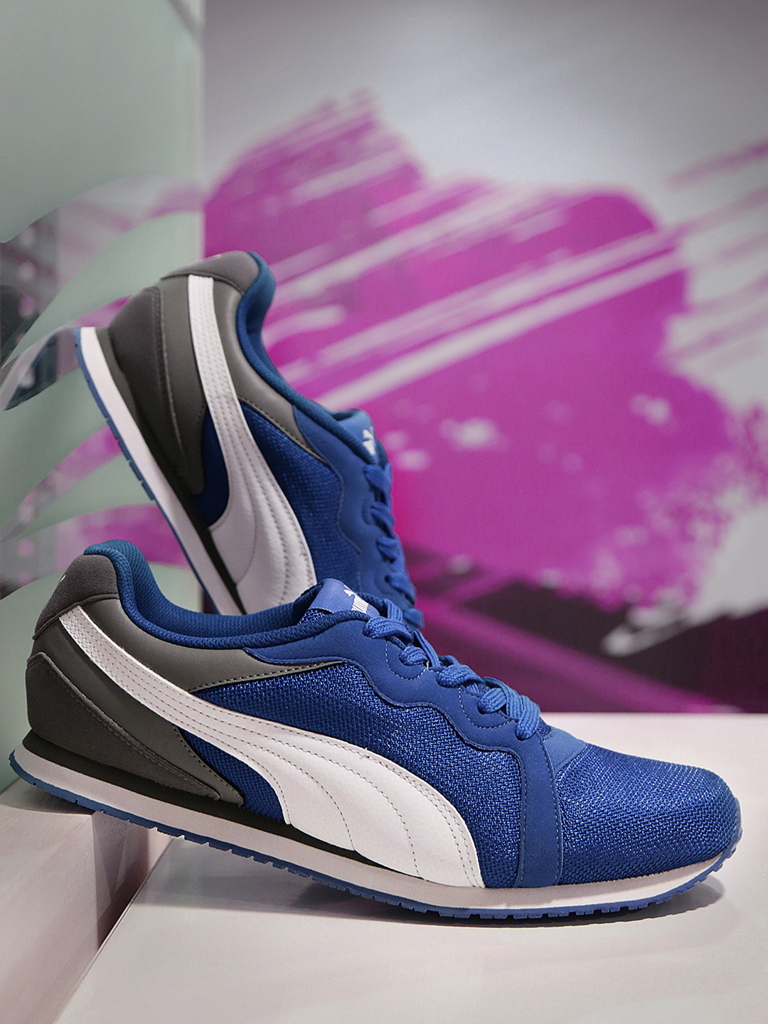 Buy Puma Men Blue & Grey Colourblocked Pacer IDP Sneakers - Casual ...