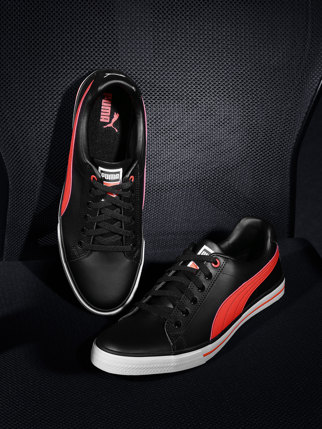 Buy Puma Unisex Black & Neon Orange Salz III DP Sneakers - Casual Shoes ...