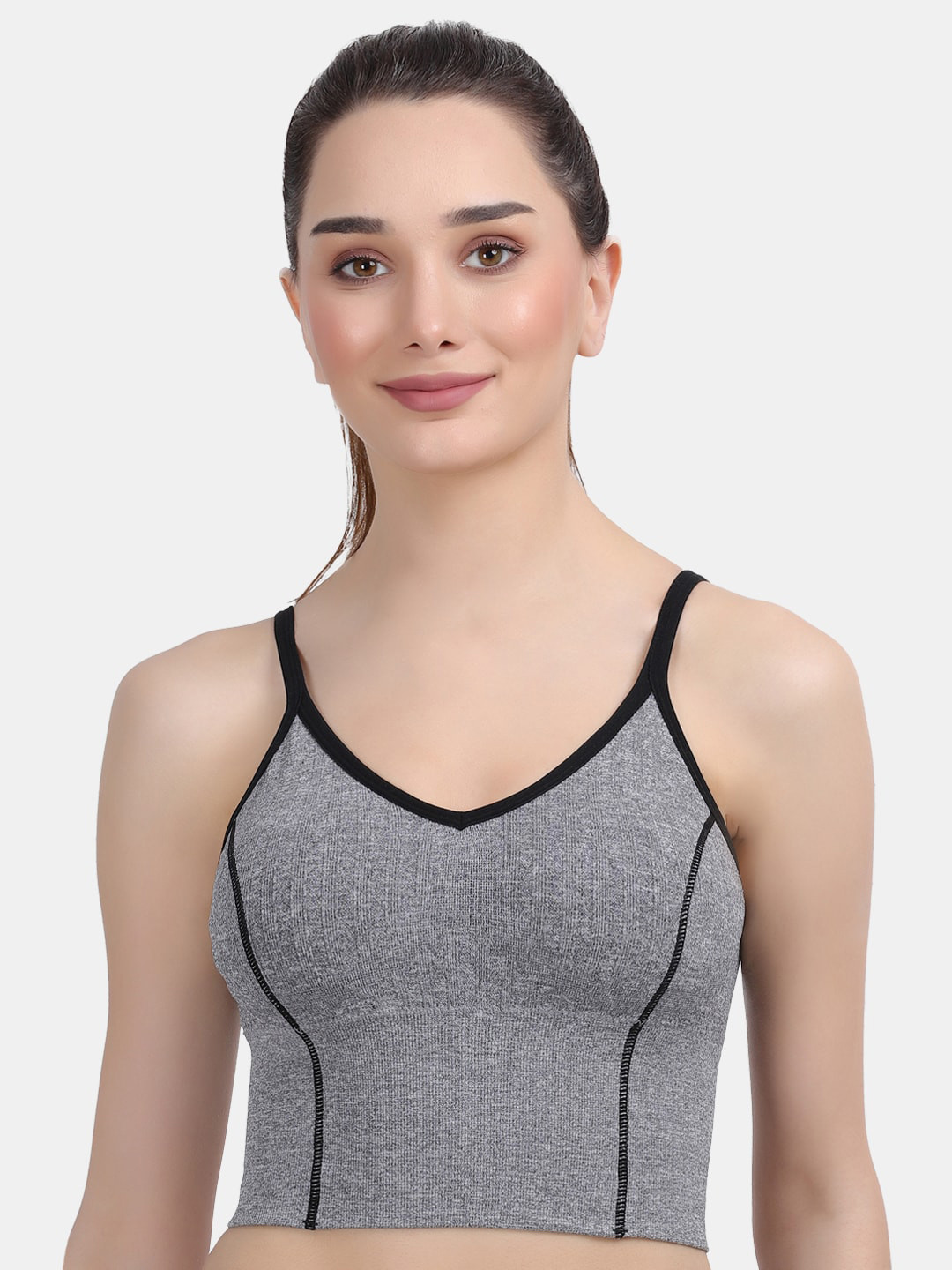 Buy Amour Secret Women Grey And Black Pack Of 3 Padded Dry Fit Sports ...