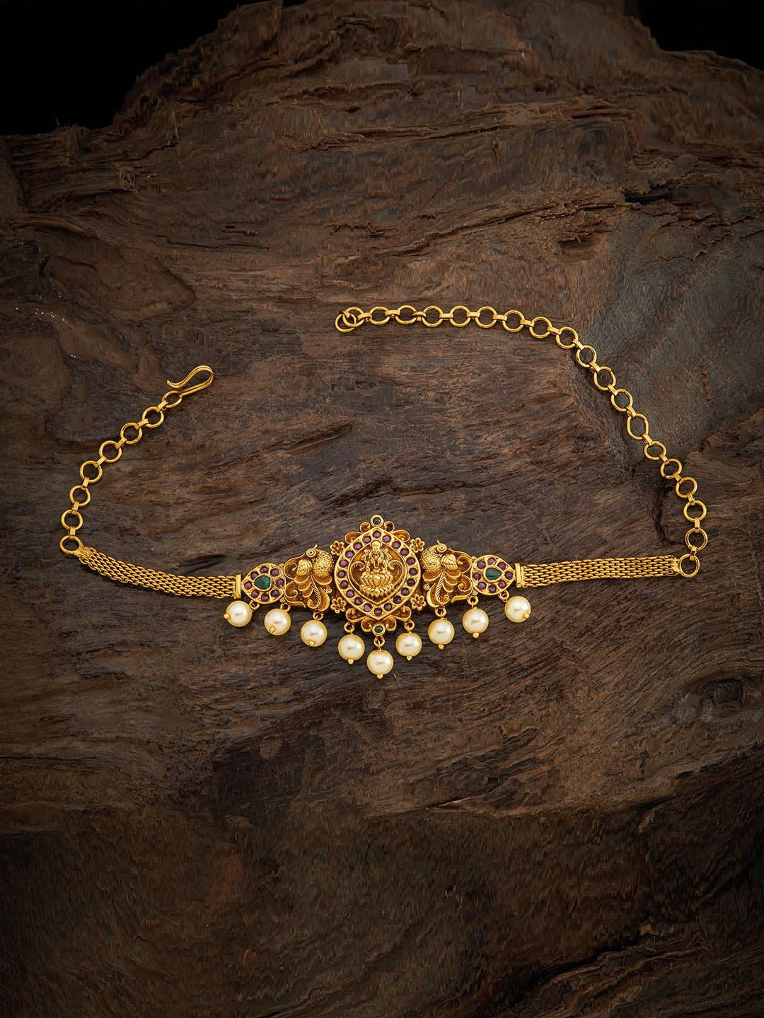 Buy Kushal's Fashion Jewellery Women Gold Toned & Red Antique Gold ...