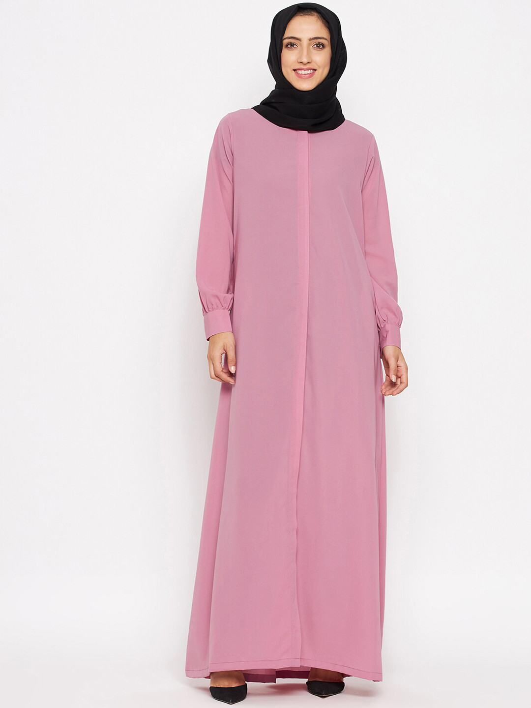 Buy NABIA Women Pink Solid Abaya Burqa - Burqas for Women 19672306 | Myntra