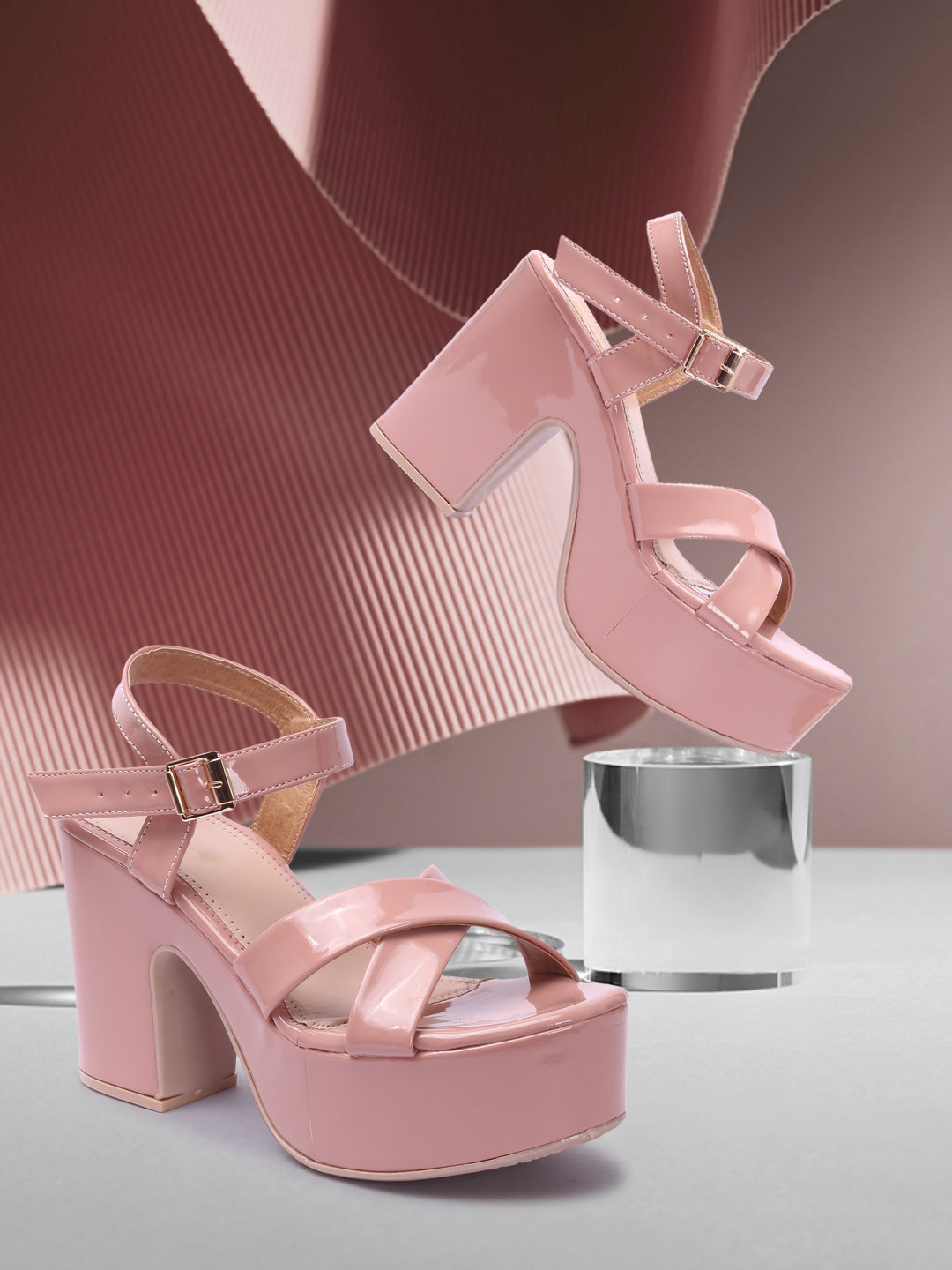 Buy TWIN TOES Pink Block Heels - Heels for Women 19672772 | Myntra