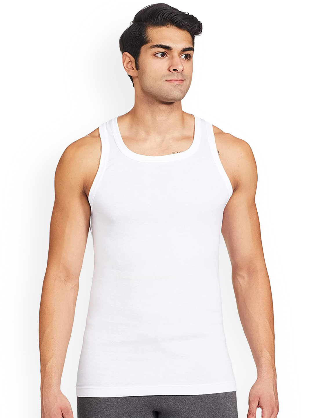 Buy Macroman M Series Men White Solid Innerwear Vests - Innerwear Vests ...