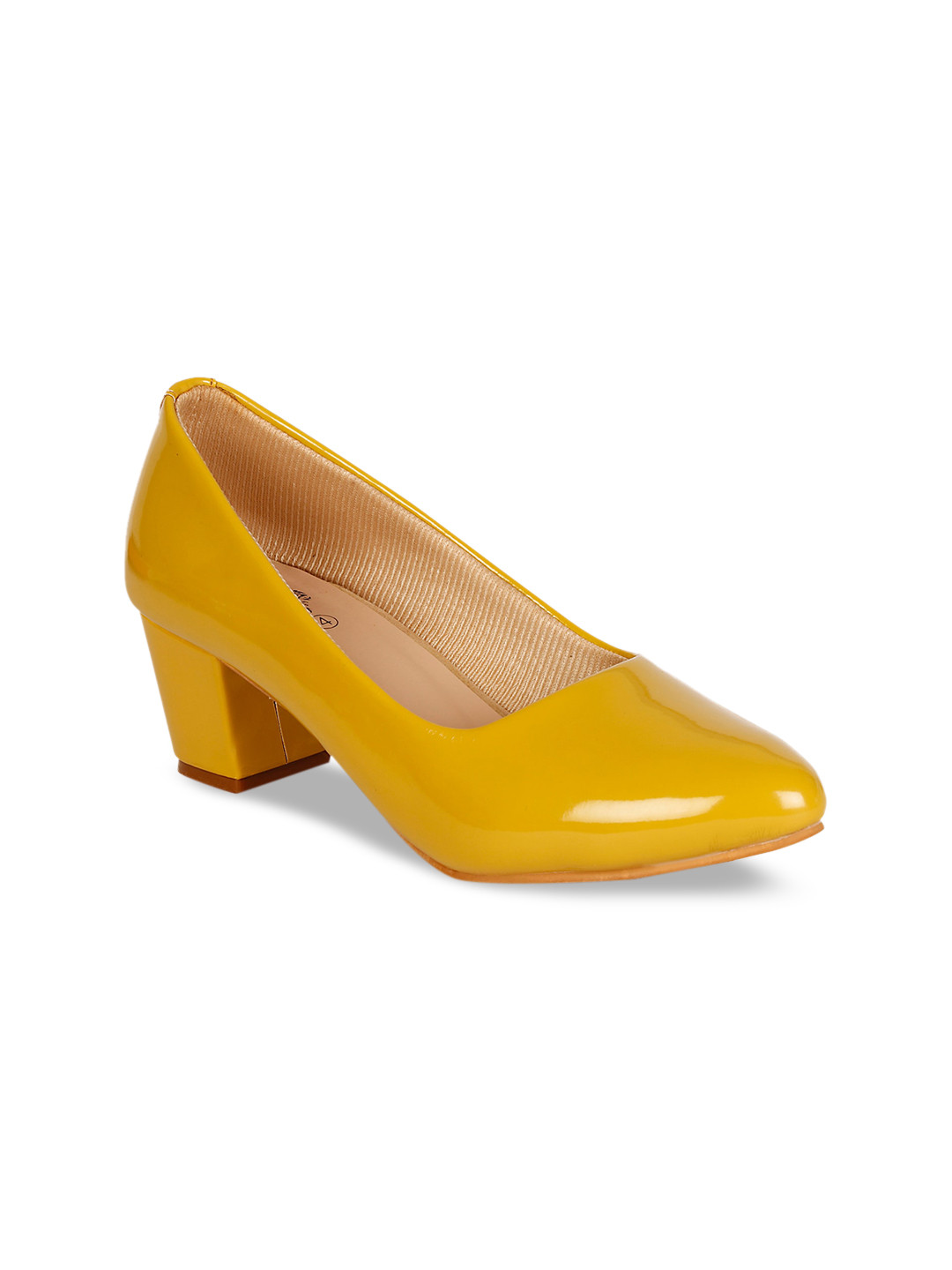 Buy Denill Mustard Block Pumps - Heels for Women 19673152 | Myntra