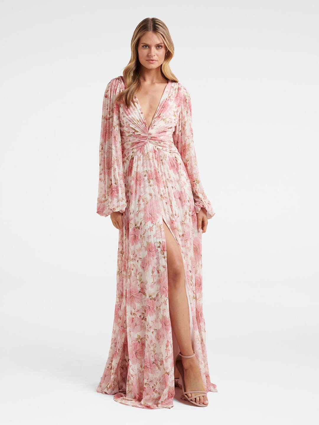 Buy Forever New Pink Printed Floral Maxi Dress Dresses For Women
