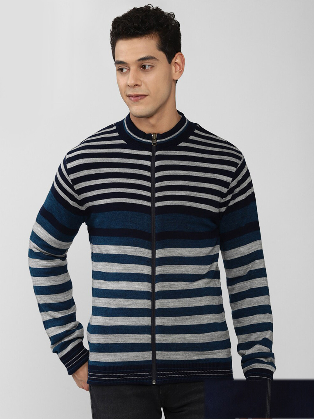 Buy Peter England Casuals Men Navy Blue & Grey Long Sleeves Reversible ...