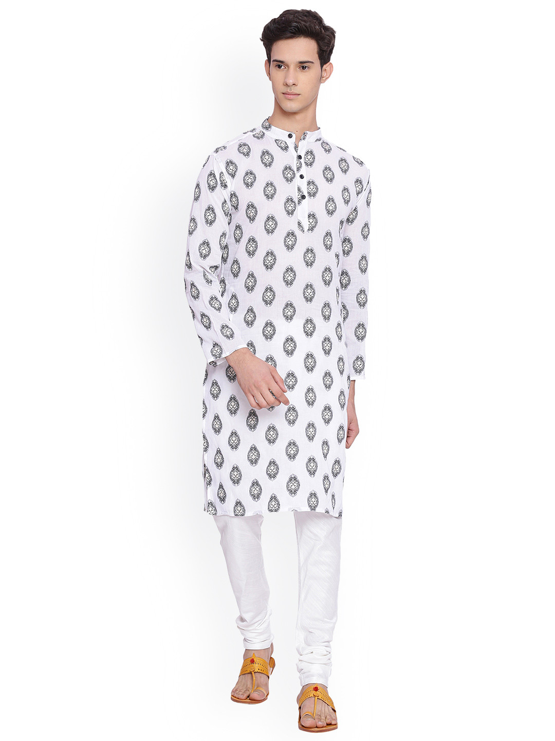 Buy Svanik Men White Printed Straight Kurta - Kurtas for Men 1968714 ...