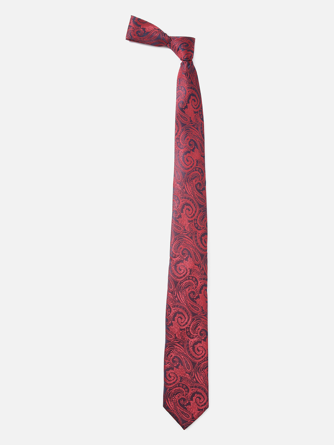 Buy Louis Philippe Men Maroon & Blue Woven Design Broad Tie - Ties for ...
