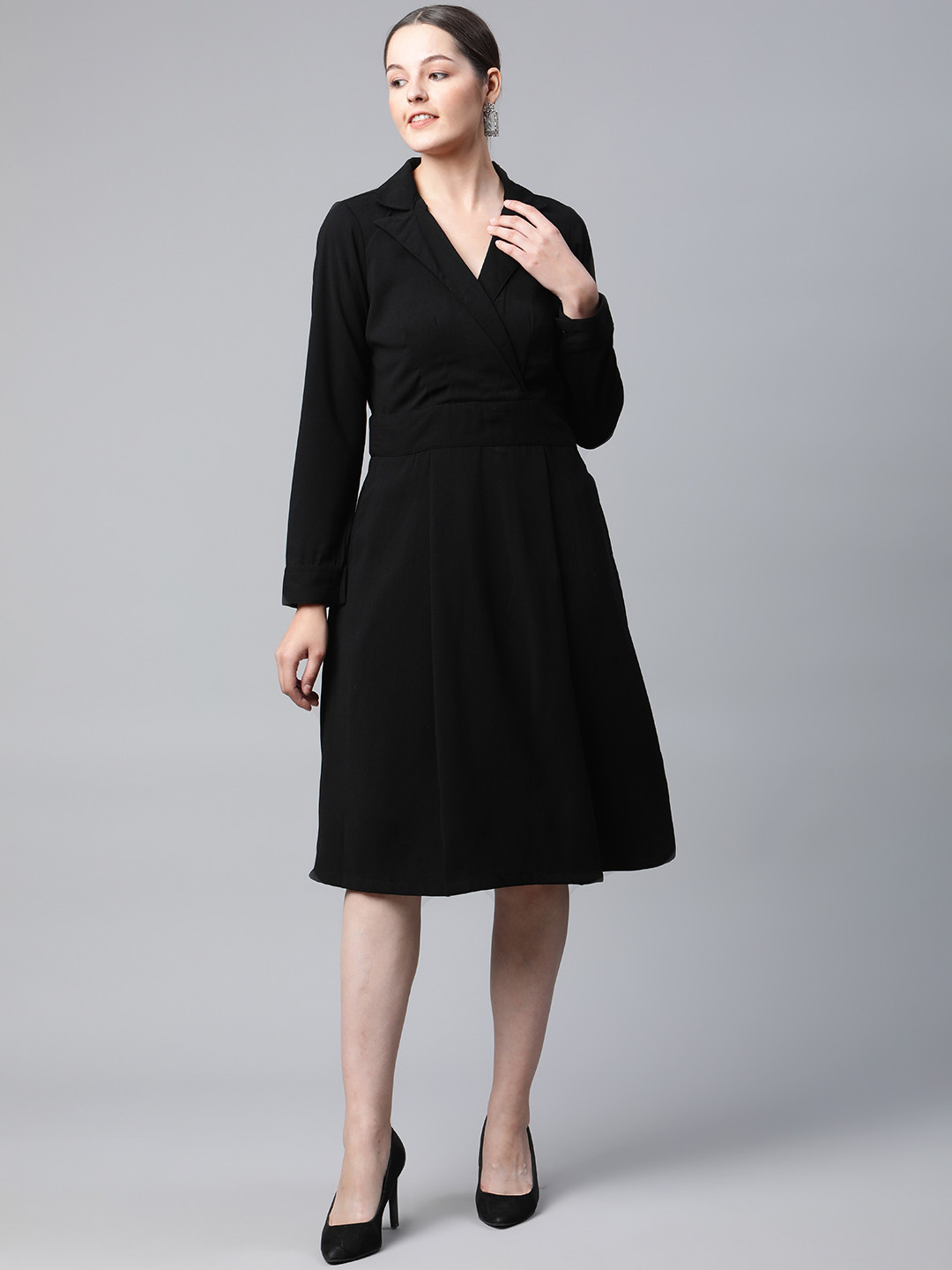 Buy Ayaany Black Formal Shirt Dress - Dresses for Women 19699134 | Myntra
