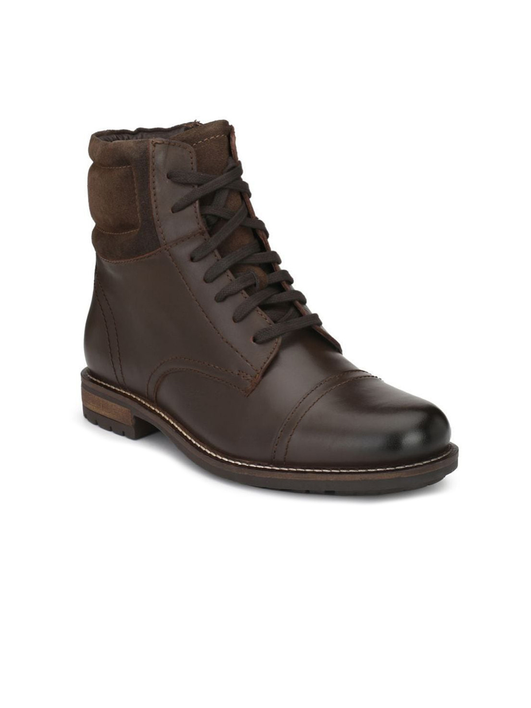 Buy Delize Men Brown Solid Leather Boots - Boots for Men 19699654 | Myntra